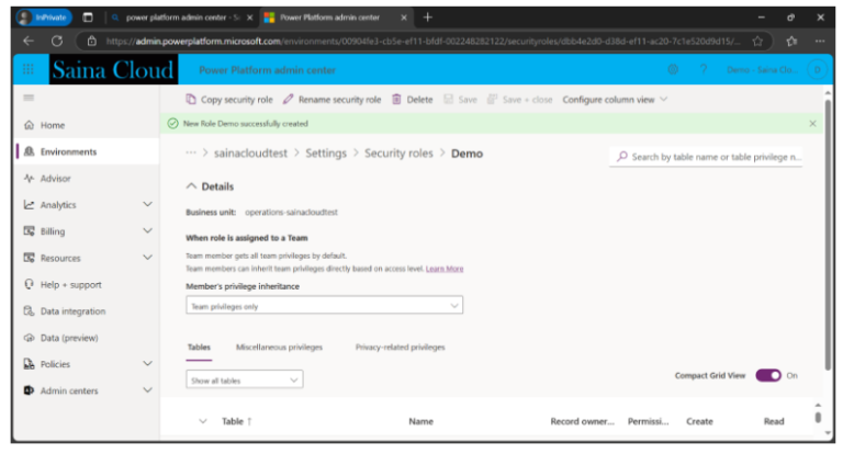 How to Create a Security Role in Power Platform Admin Center and Assign it to User? - Saina ...