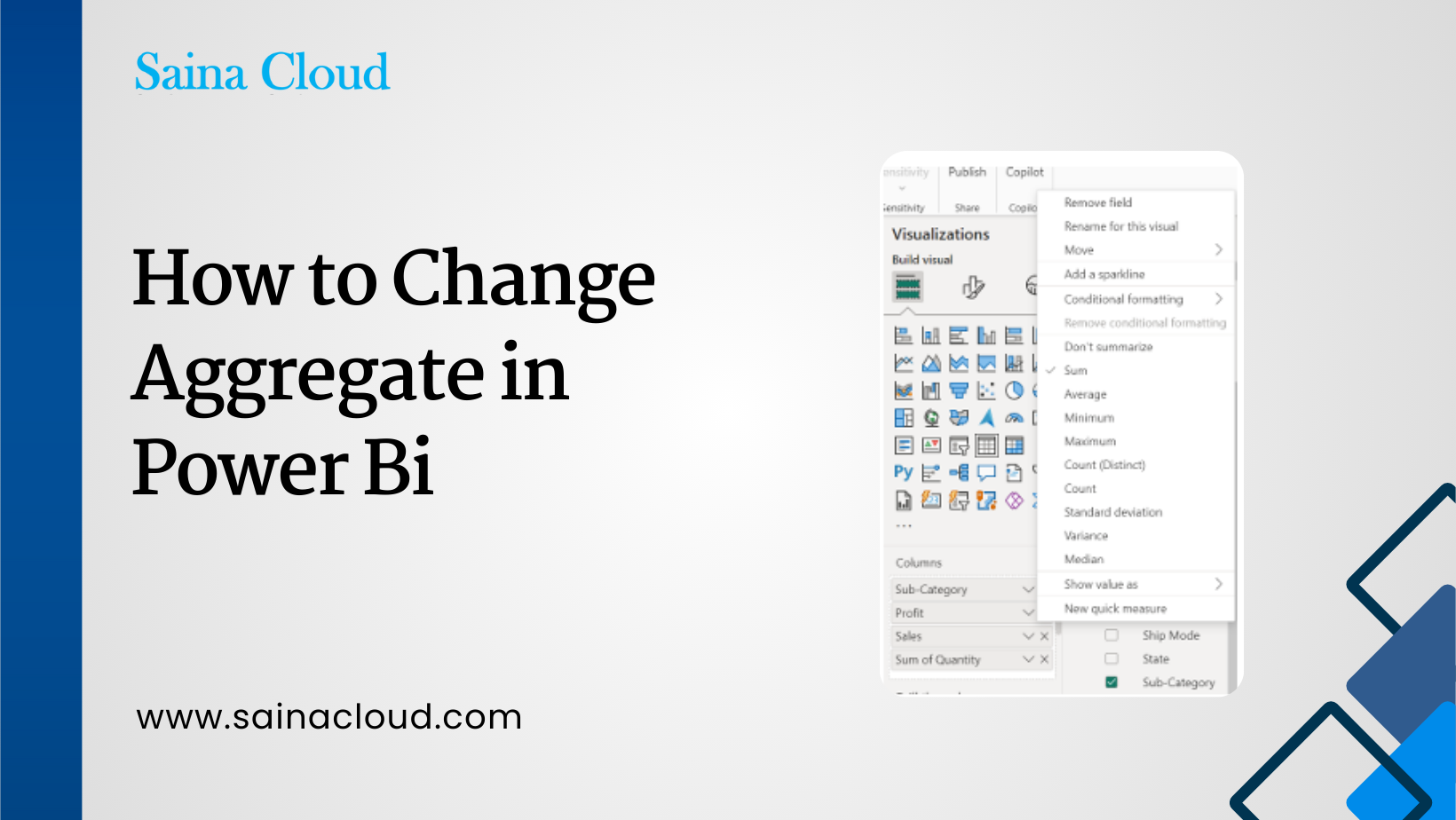 How to Change Aggregate in Power BI - Saina Cloud Software Solutions